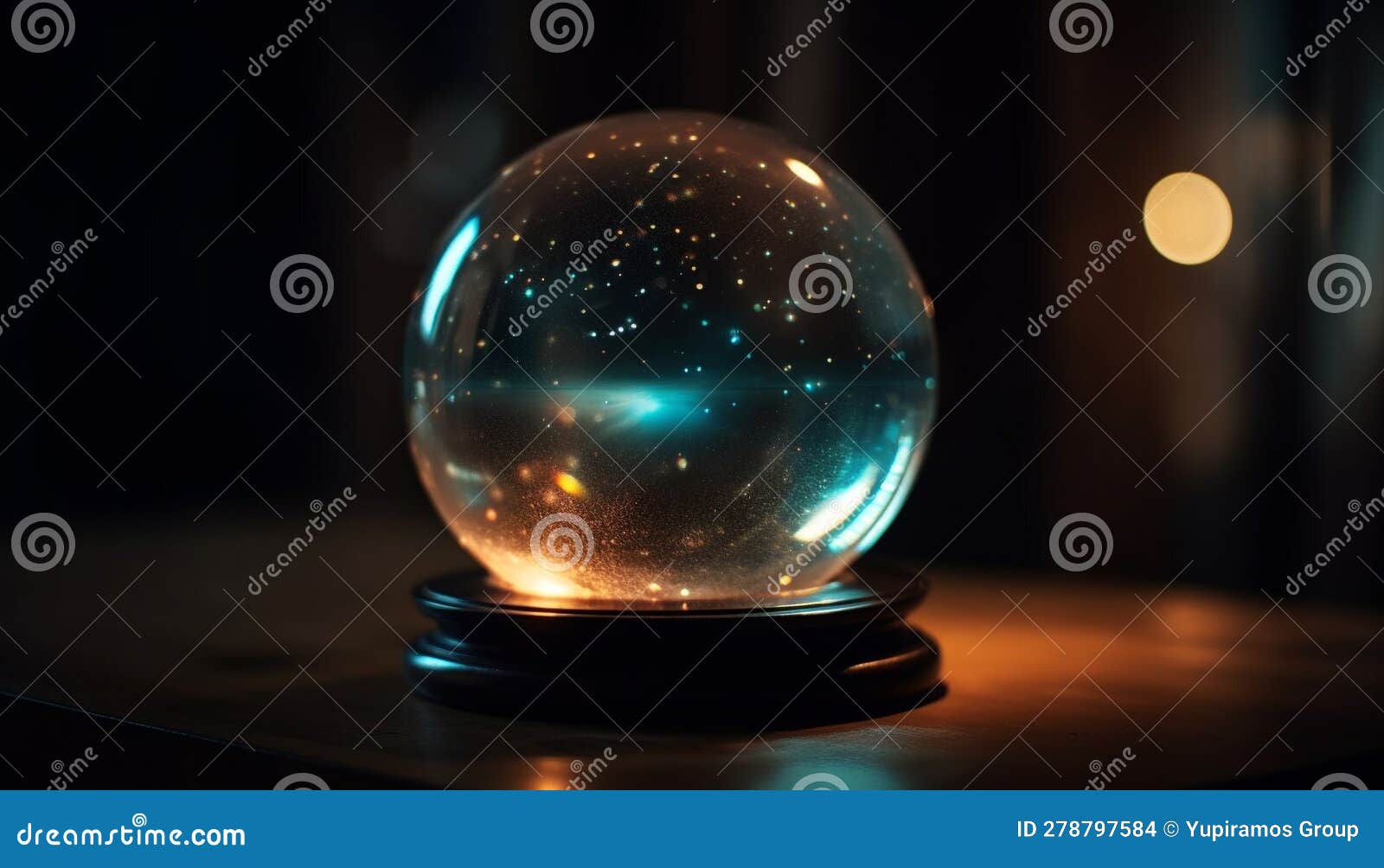 A Translucent Glass Sphere Reflects Vibrant Colors in Abstract Design ...