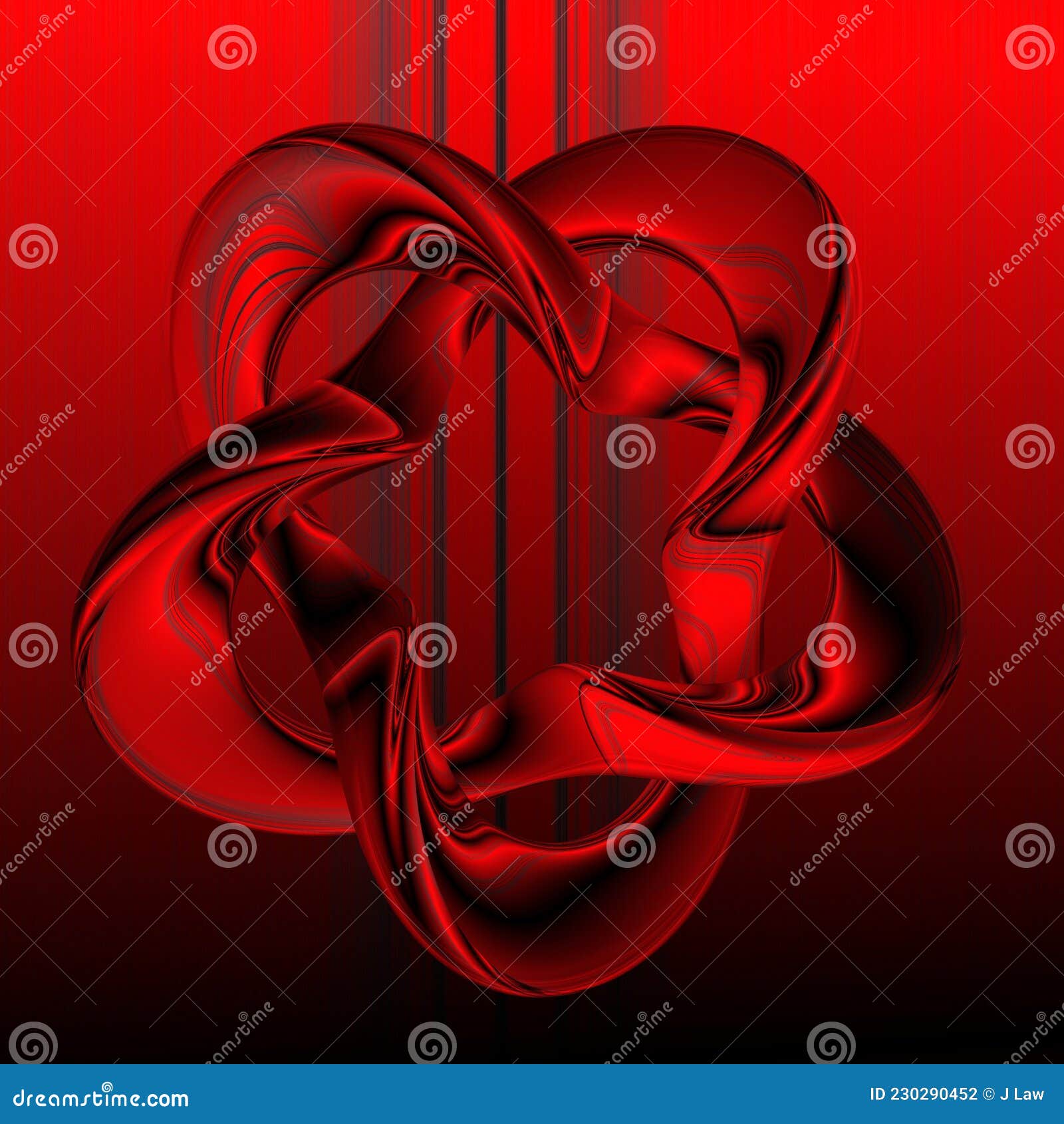 Shiny Smooth Torus Knot Shape in Red and Black Stock Illustration ...