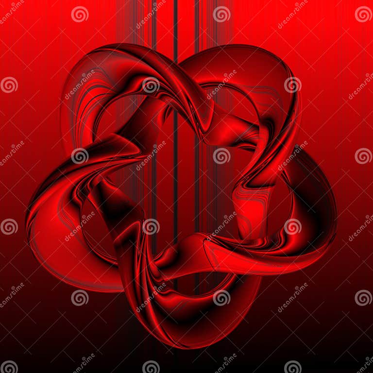 Shiny Smooth Torus Knot Shape in Red and Black Stock Illustration ...