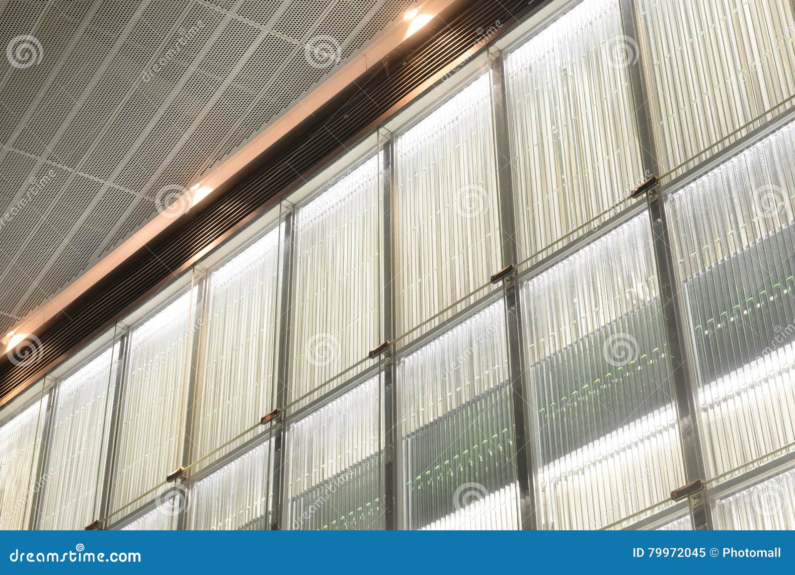 Translucent Glass Wall and Led Light Stock Image - Image of lighting ...
