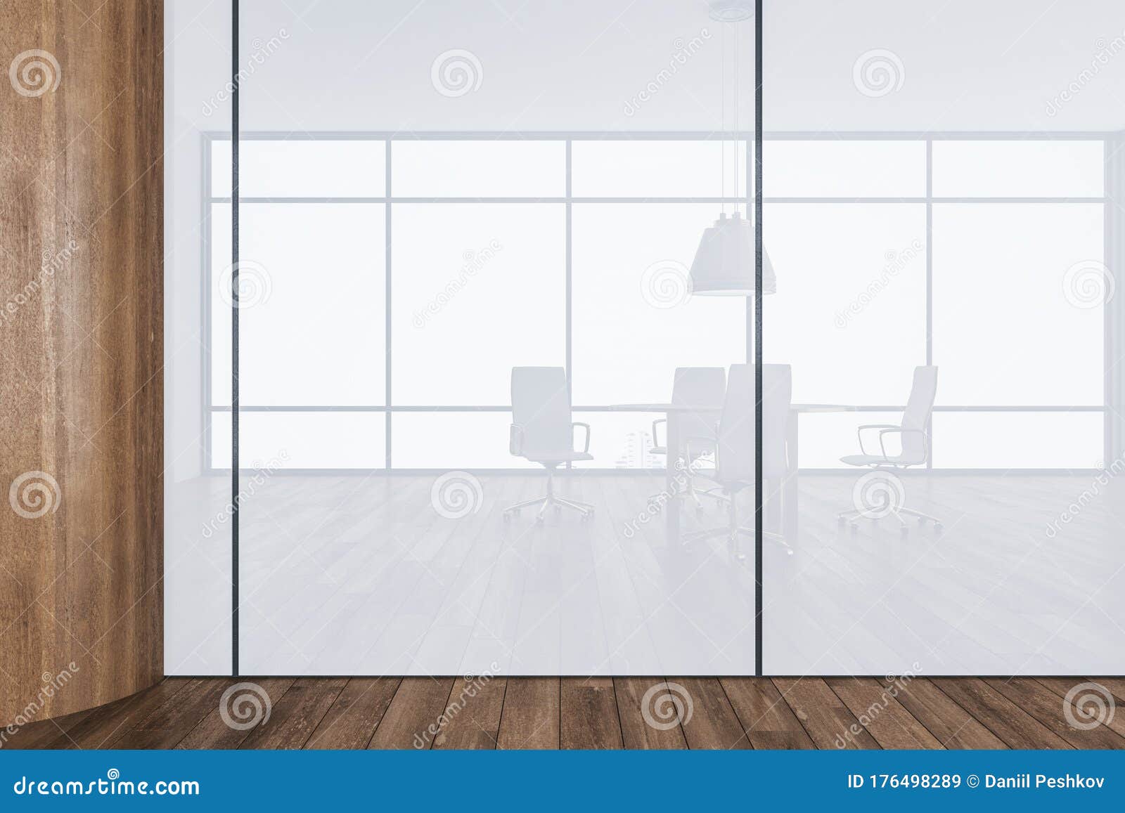 Translucent Glass Wall in Office Stock Illustration - Illustration of ...