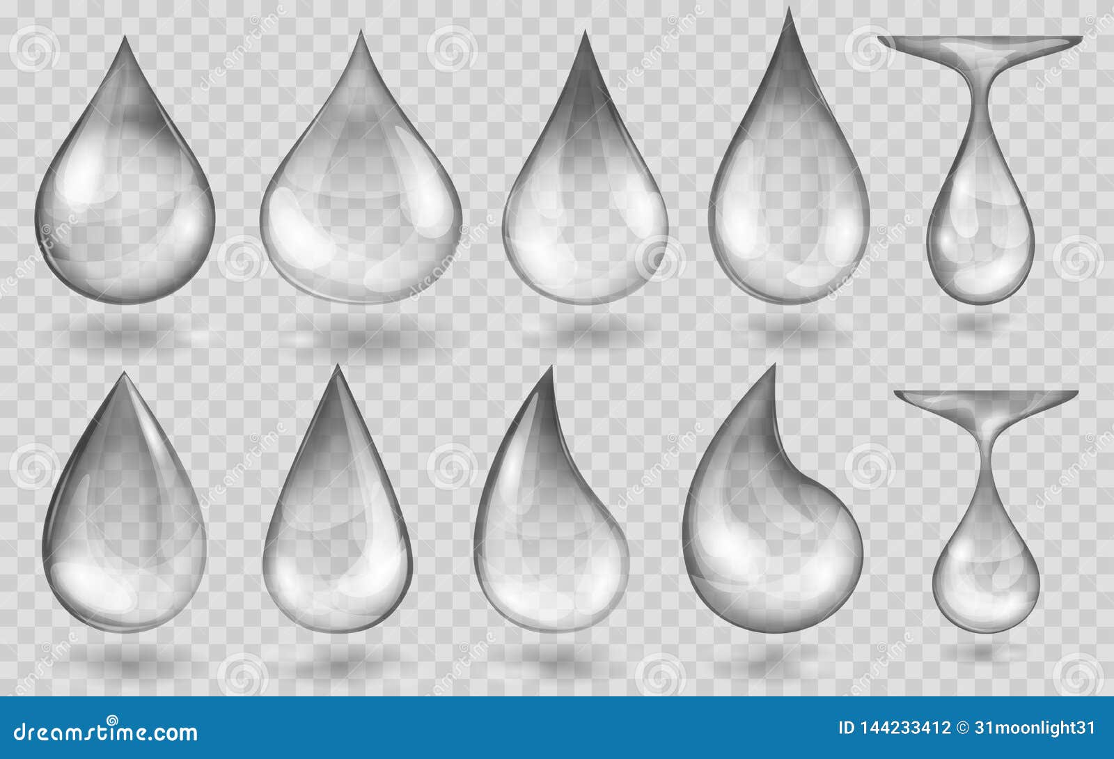Translucent Gray Water Drops Stock Vector - Illustration of clear ...