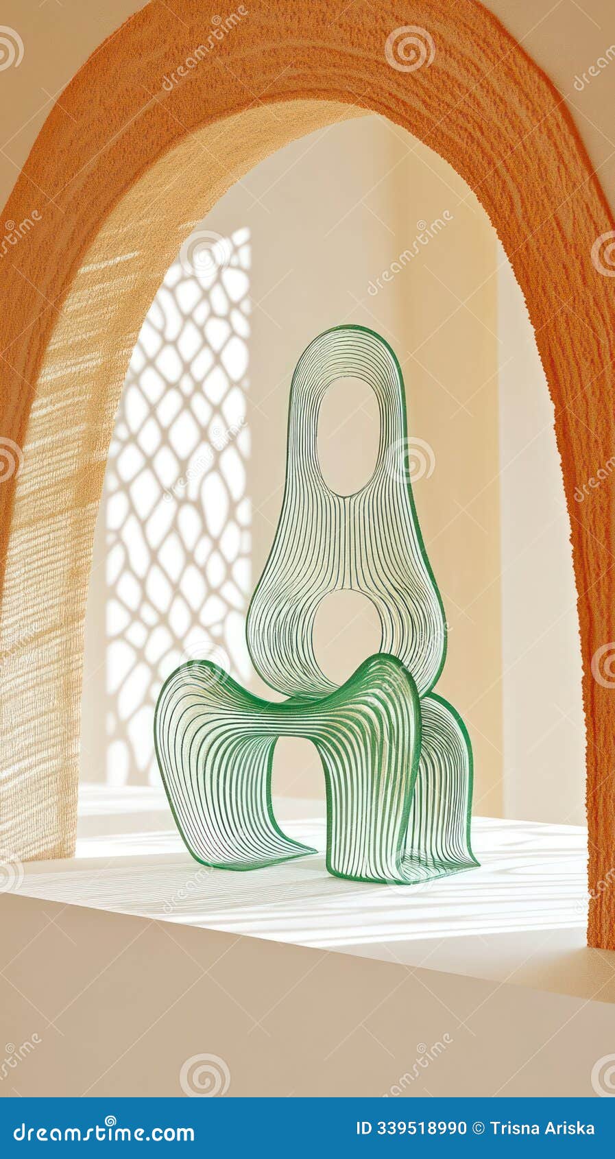 A Translucent Green Chair Displayed in an Architectural Setting with ...