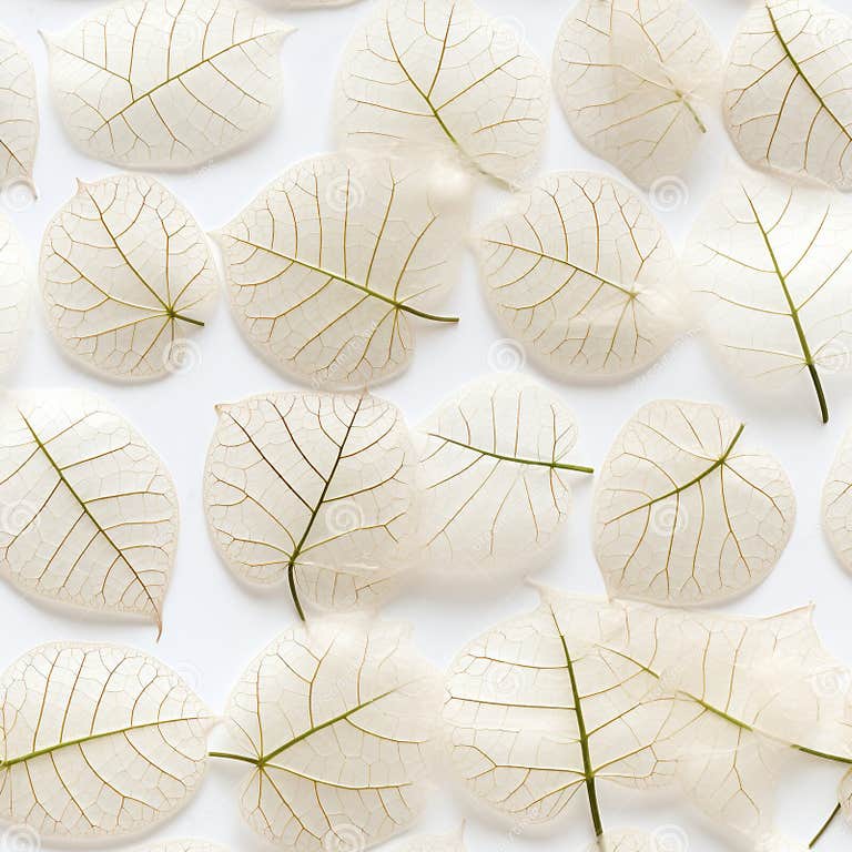 Translucent Green Foliage Skeleton Seamless Pattern with Mesmerizing ...