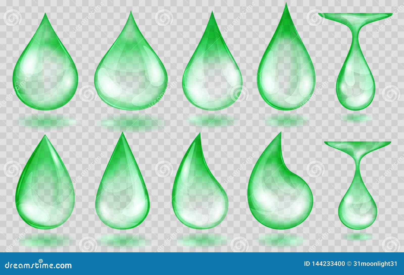 Translucent Green Water Drops Stock Vector - Illustration of clear ...