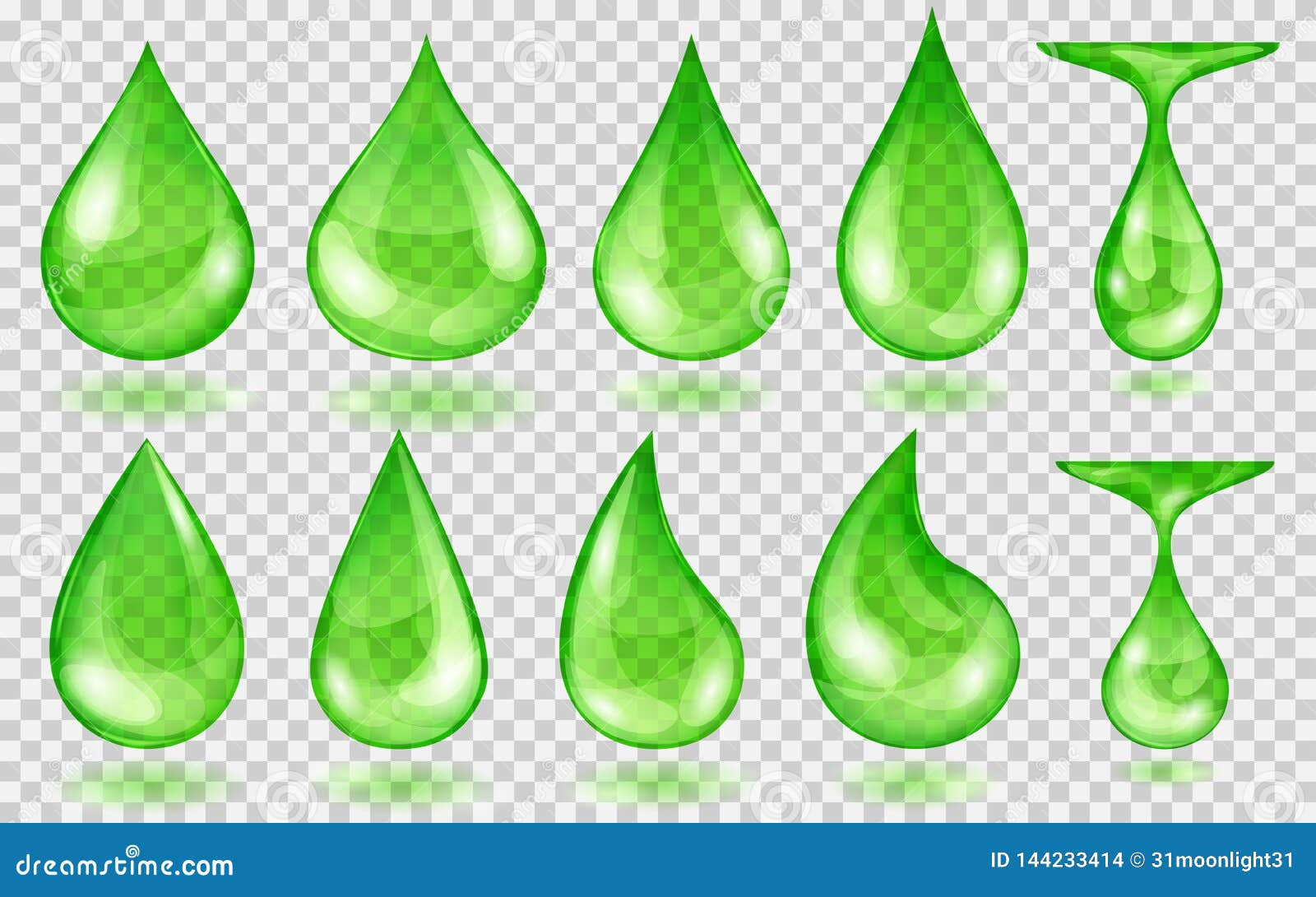 Translucent Green Water Drops Stock Vector - Illustration of natural ...