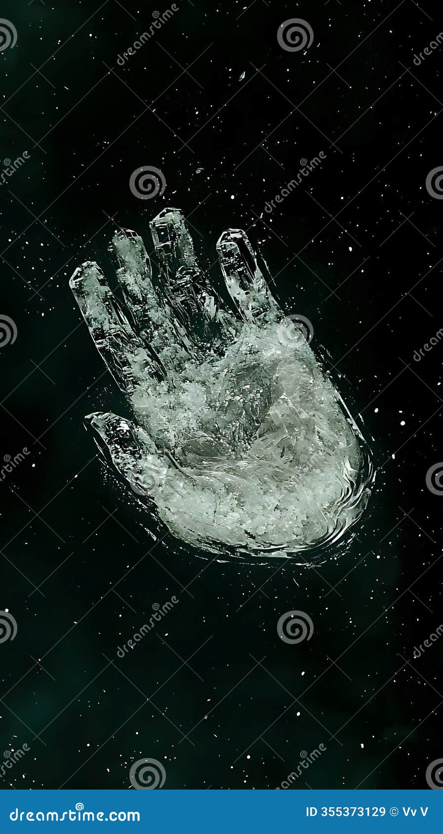 Translucent Hand Form in Dark Water Stock Illustration - Illustration ...