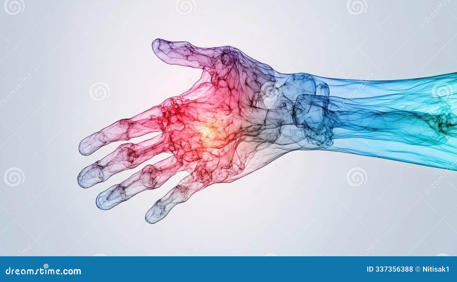 A Translucent Human Hand with Colorful Energy Patterns Showcasing the ...