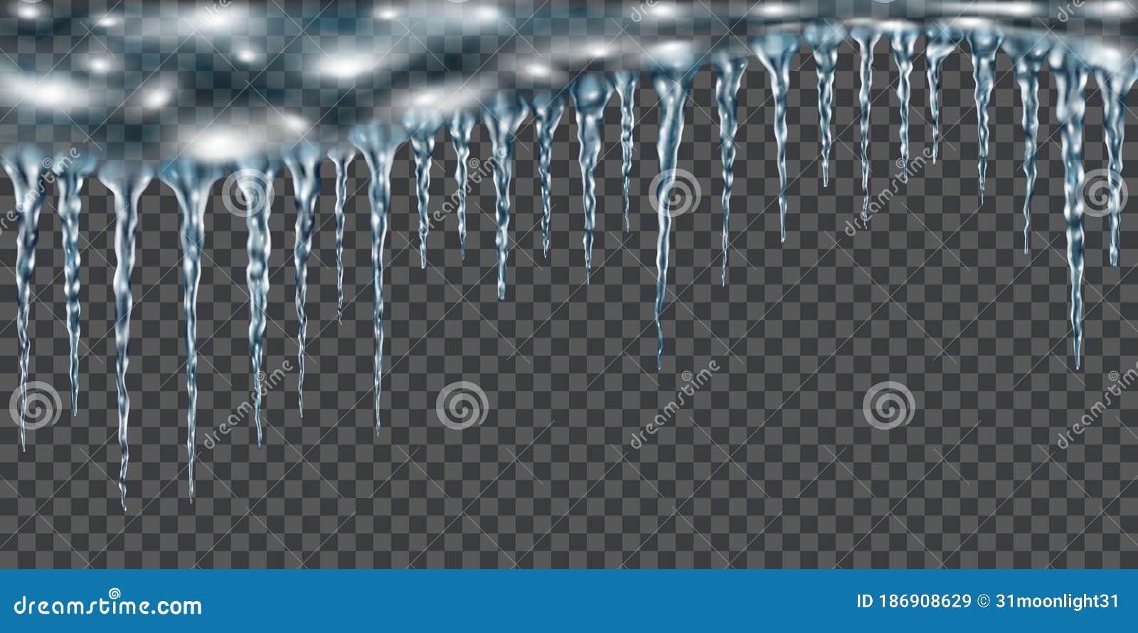 Translucent icicles stock vector. Illustration of transparent - 186908629