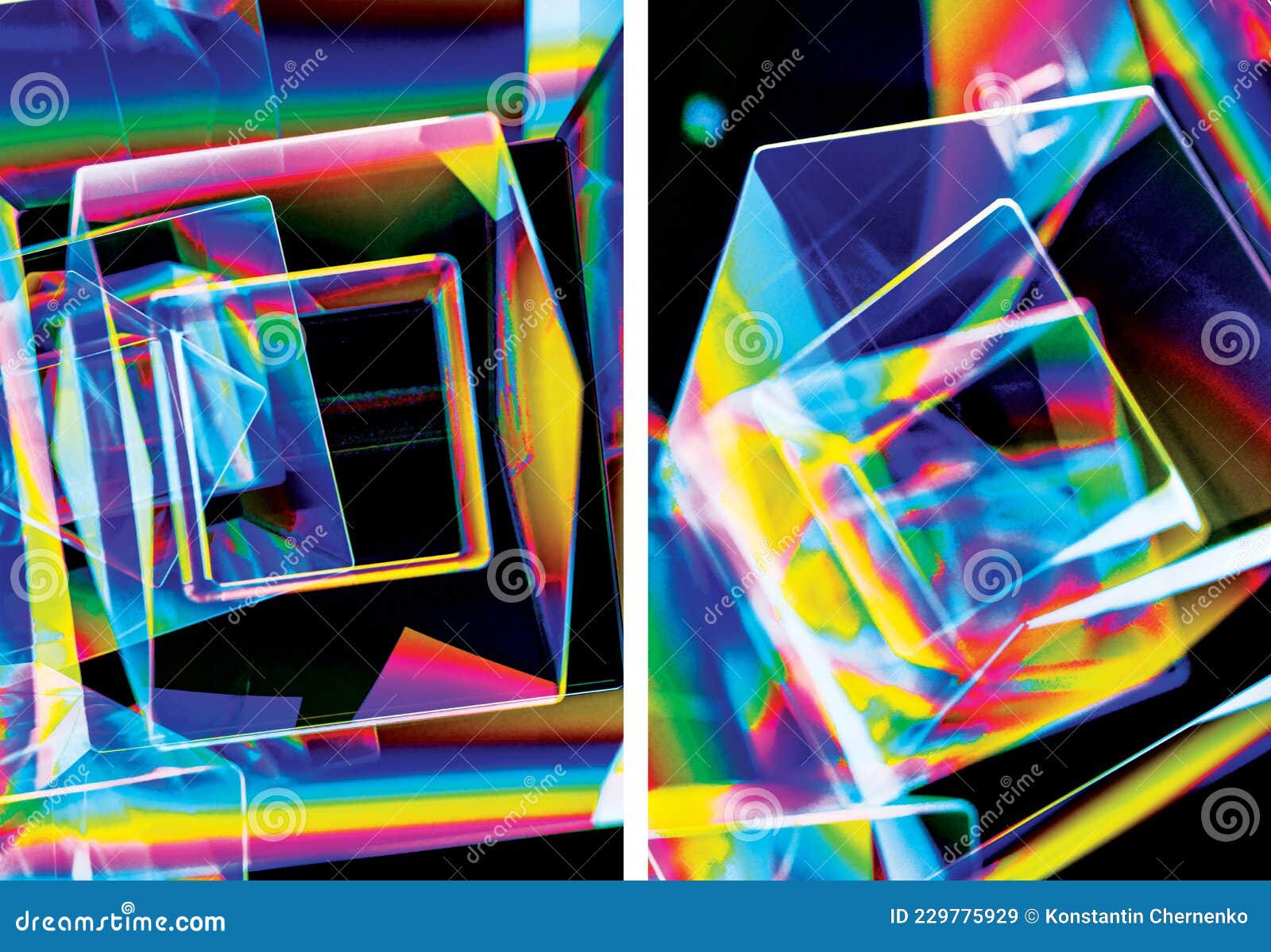 Translucent Iridescent 3d Cubes Background. Stock Illustration ...