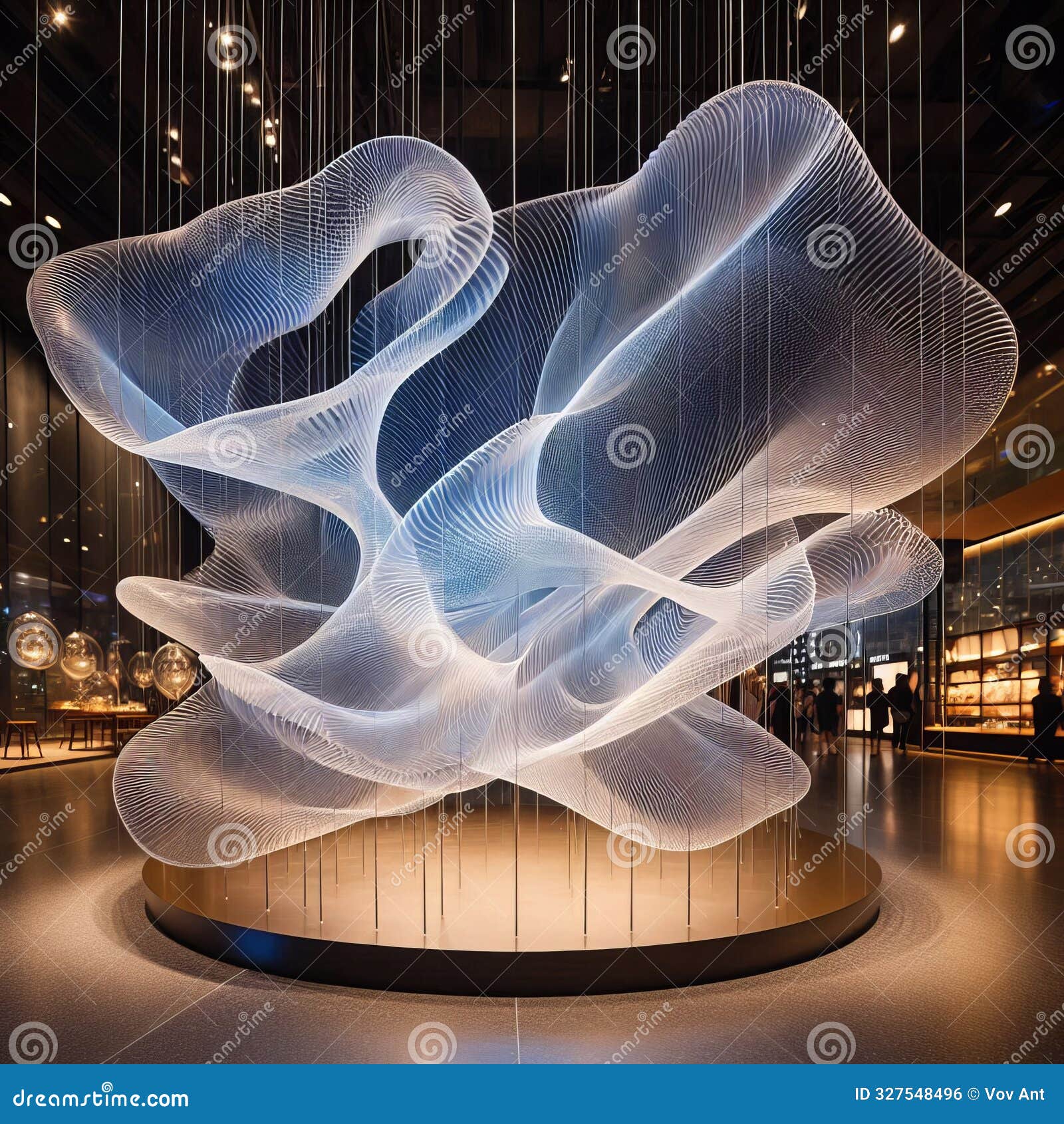 119 87. Translucent Kinetic Wave_ a Sculpture that Mimics Themo Stock ...