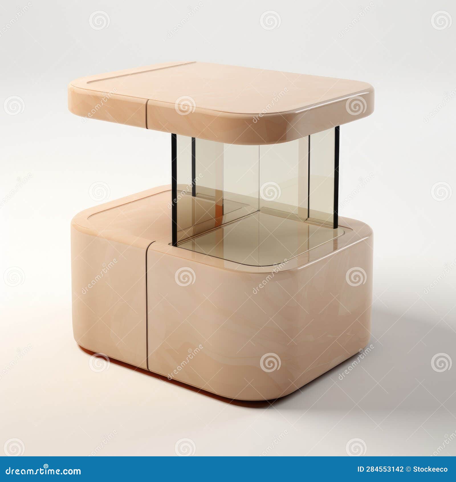 Translucent Layers: Beige Side Table with Lifelike Design Stock ...