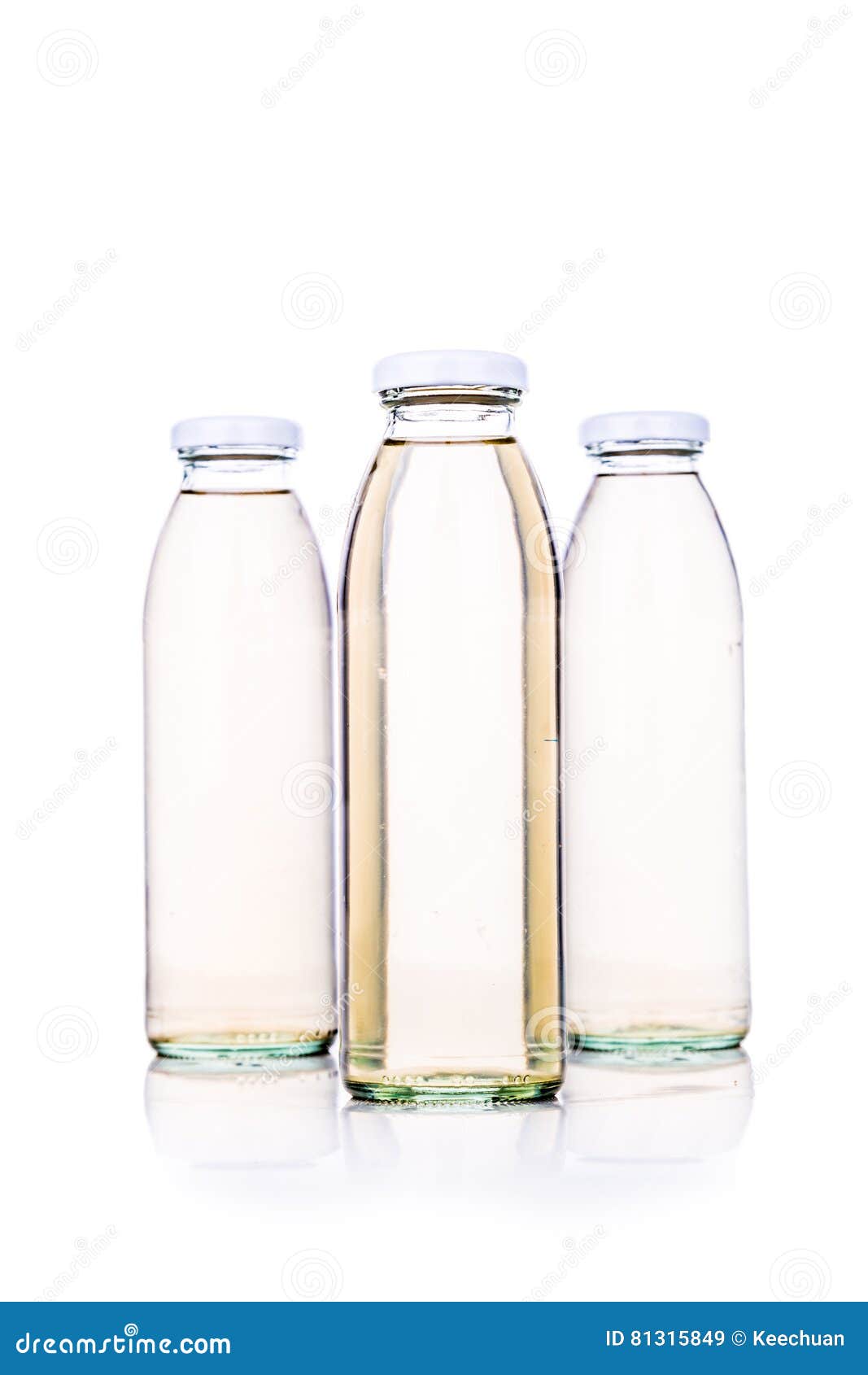 Translucent Liquid in Glass Bottle on White Background Stock Image ...