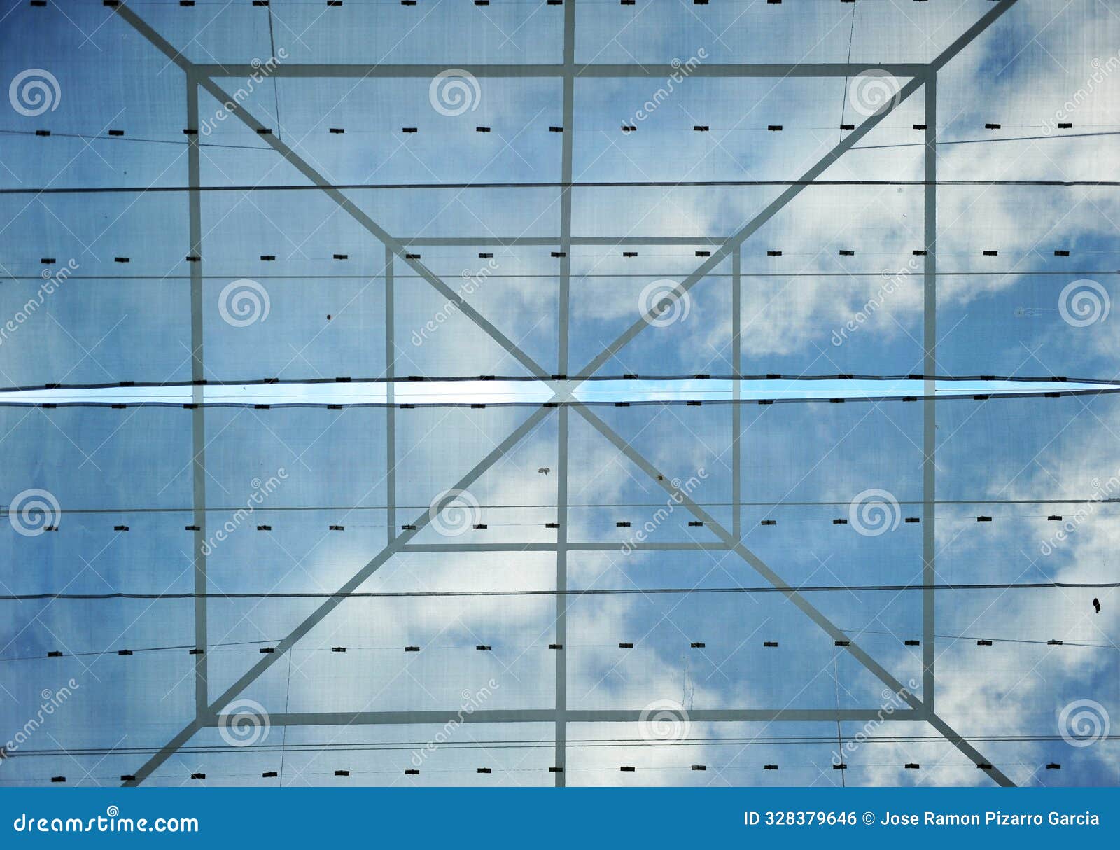 Translucent Mesh Awning To Filter the Sunlight Stock Photo - Image of ...