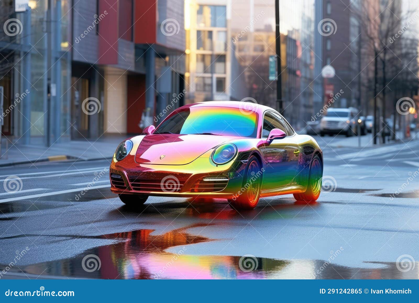 Translucent Multicolored Rainbow Car Generative Ai Stock Illustration ...
