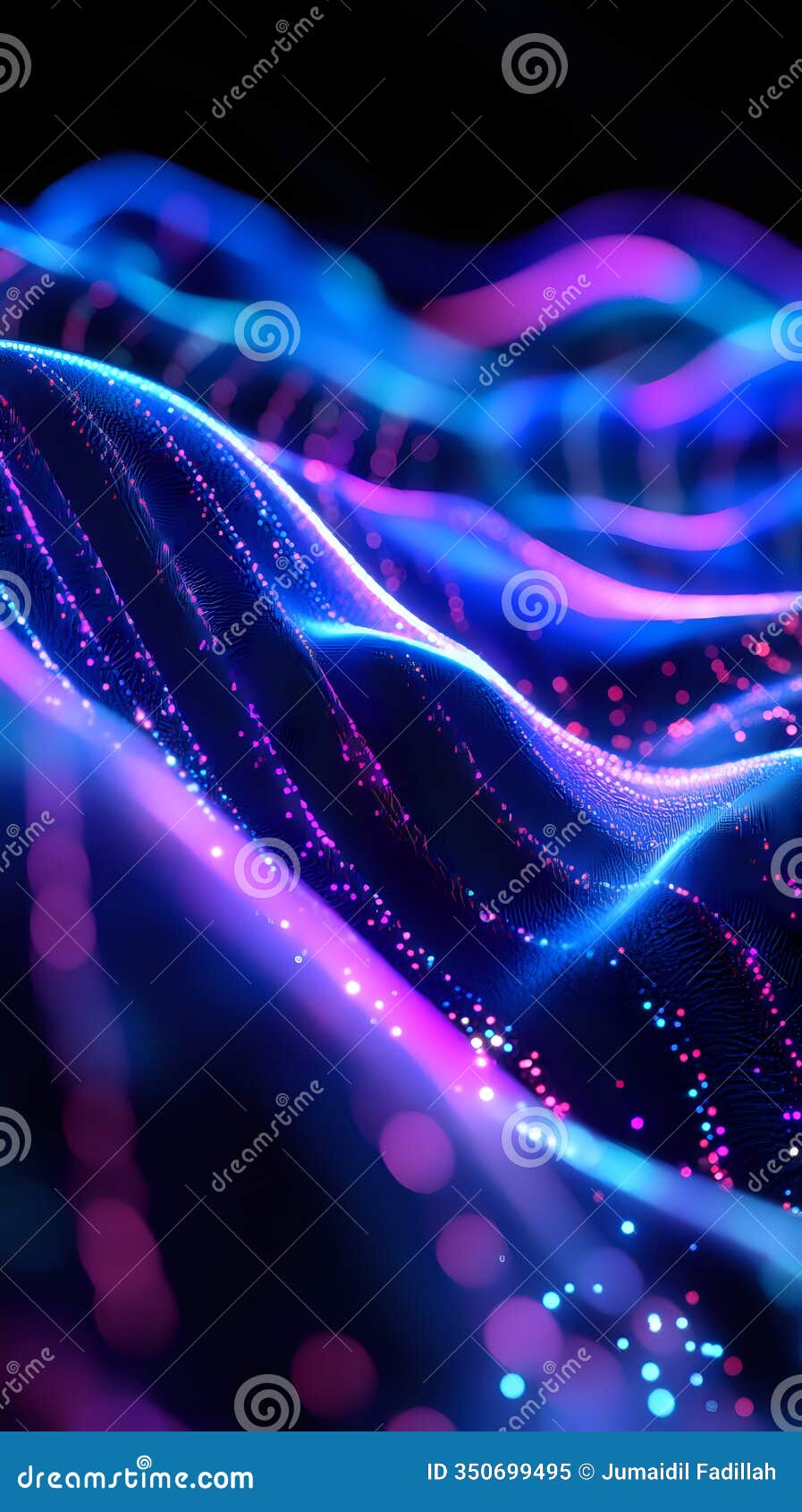 Translucent Neon Light Trails Creating Fluid Patterns in Dark Space ...