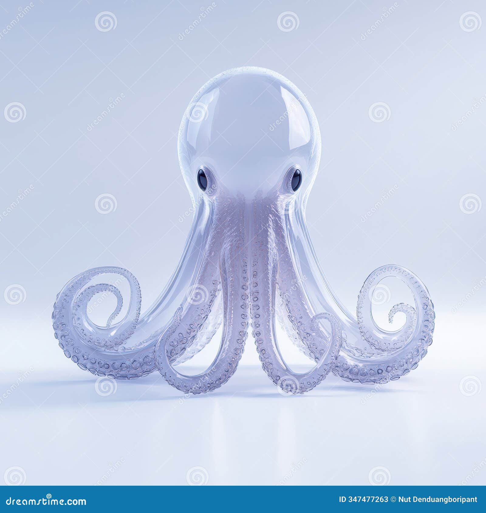 Translucent Octopus with Flowing Tentacles, Showcasing Elegance and ...