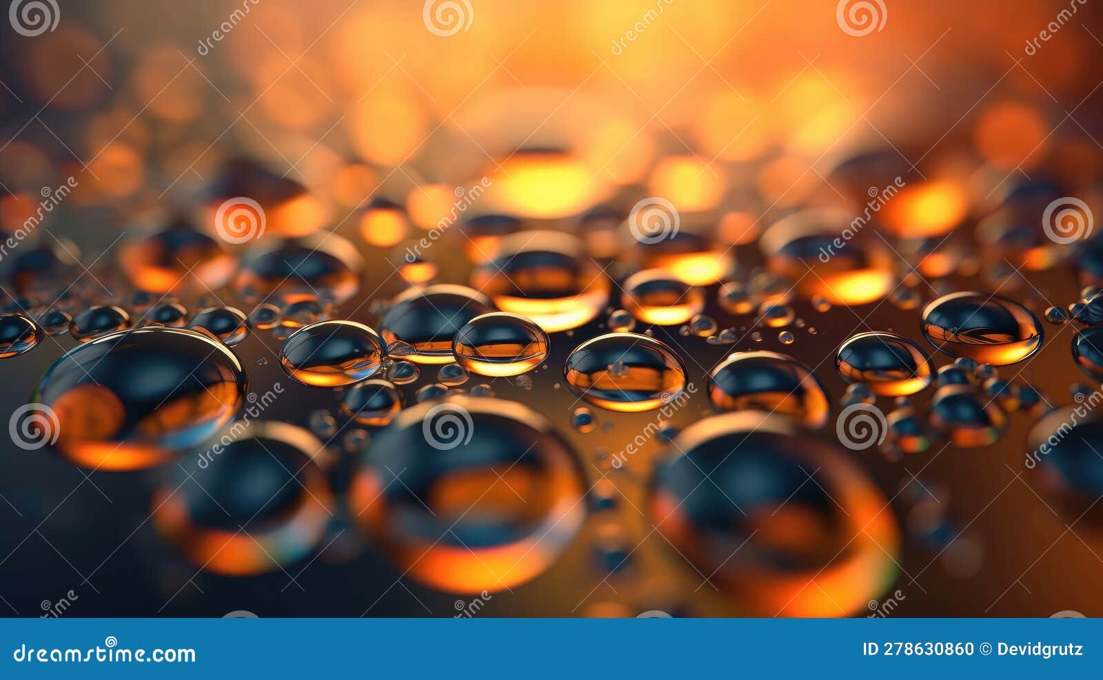 Translucent Oil Drops in Liquid on Smooth Blur. Generative AI Stock ...