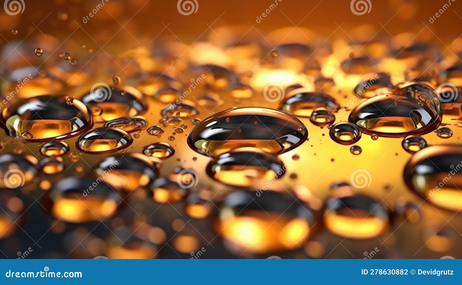 Translucent Oil Drops in Liquid on Smooth Blur. Generative AI Stock ...