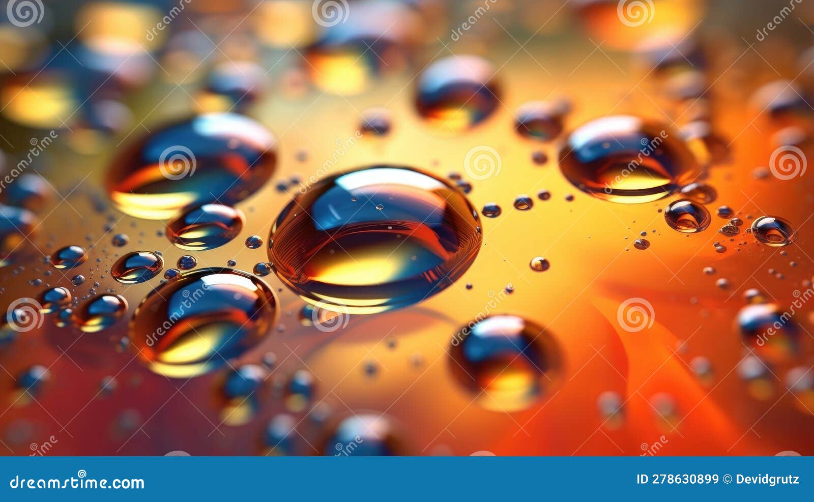 Translucent Oil Drops in Liquid on Smooth Blur. Generative AI Stock ...