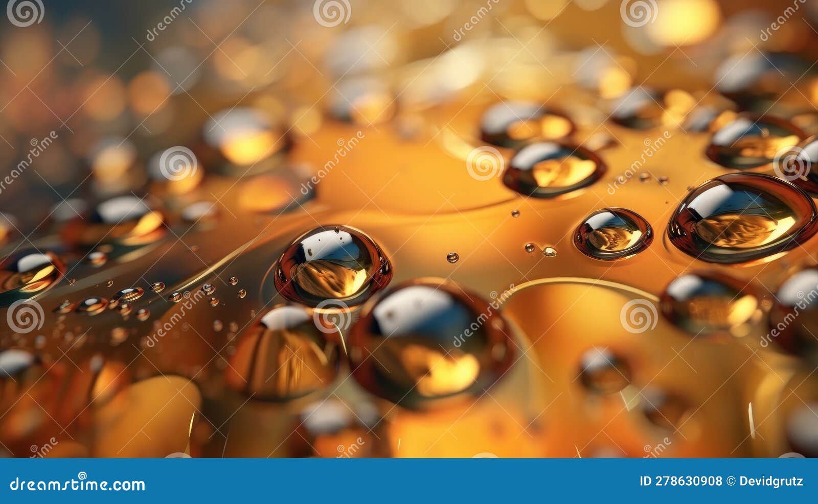 Translucent Oil Drops in Liquid on Smooth Blur. Generative AI Stock ...