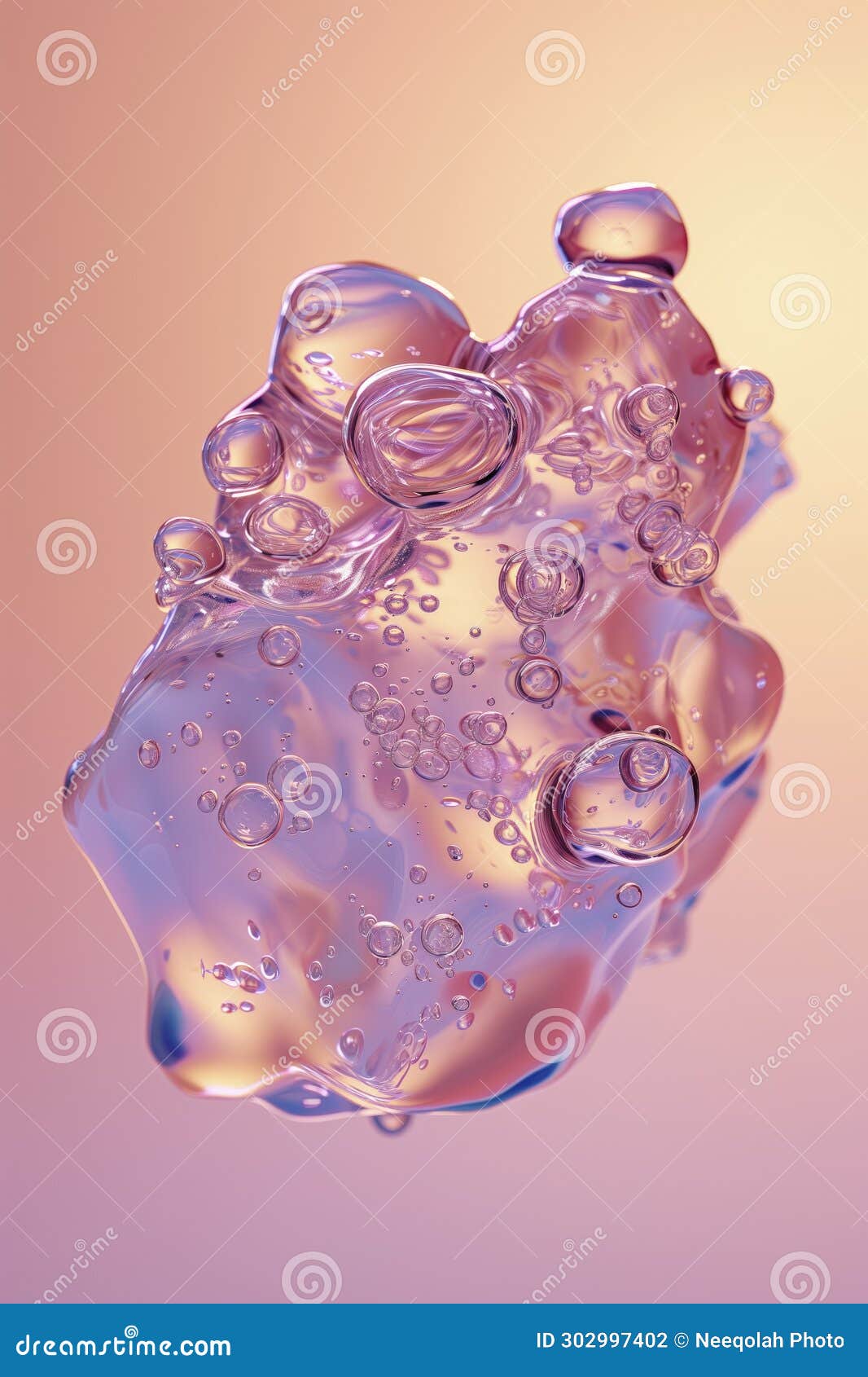 Translucent Organic Shape with Bubbles Trapped Inside. Stock ...