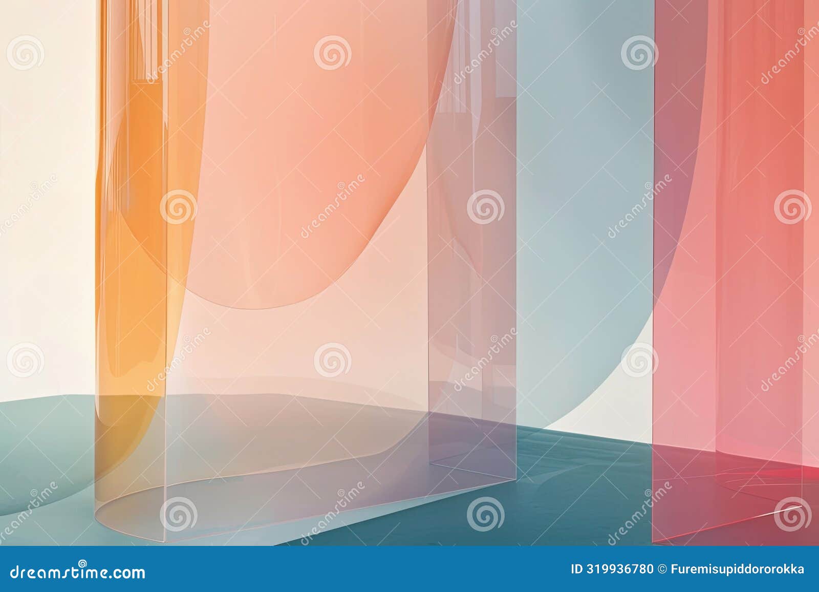 Translucent Overlapping Shapes in Soft Colors, Creating Depth in a ...
