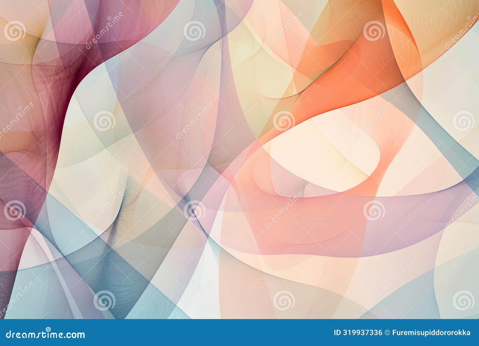 Translucent Overlapping Shapes in Soft Colors, Creating Depth in a ...