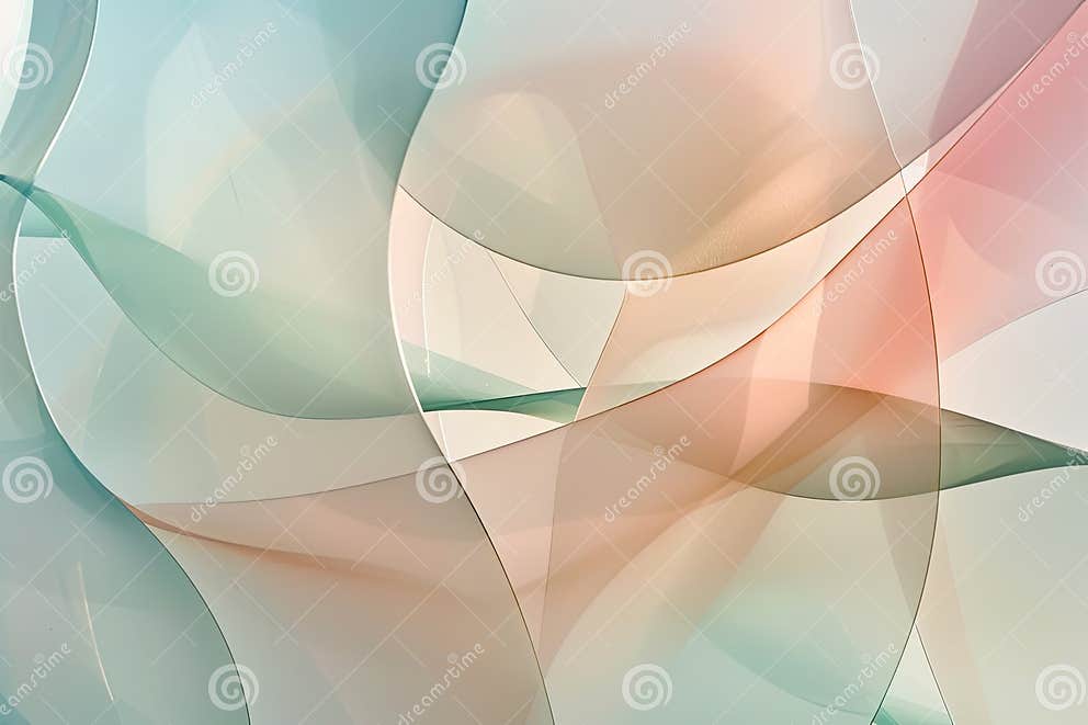 Translucent Overlapping Shapes in Soft Colors, Creating Depth in a Minimalist Design Stock ...