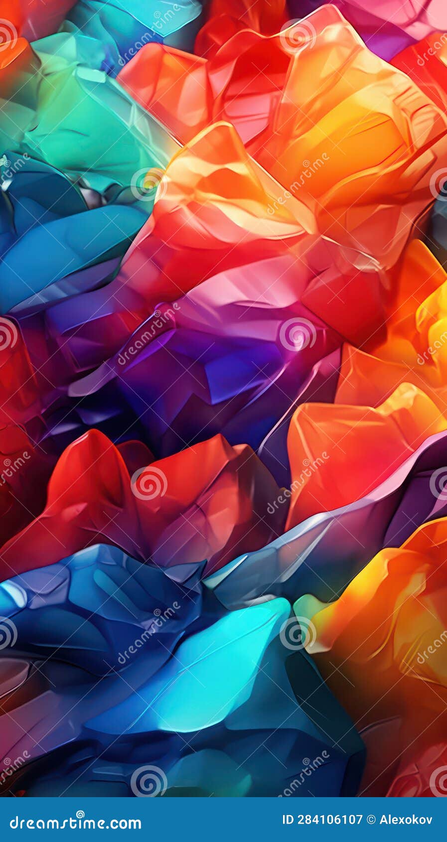 Translucent Overlapping Shapes in Vibrant Colors. Stock Illustration ...