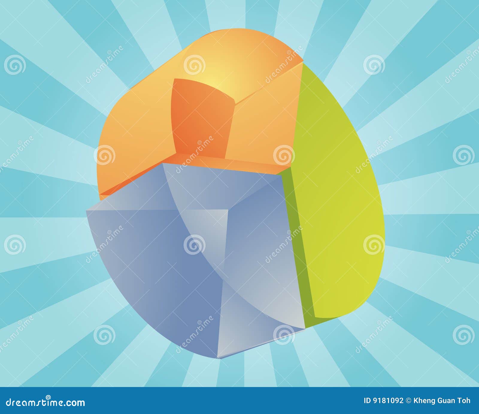 Translucent pie chart stock illustration. Illustration of glass - 9181092