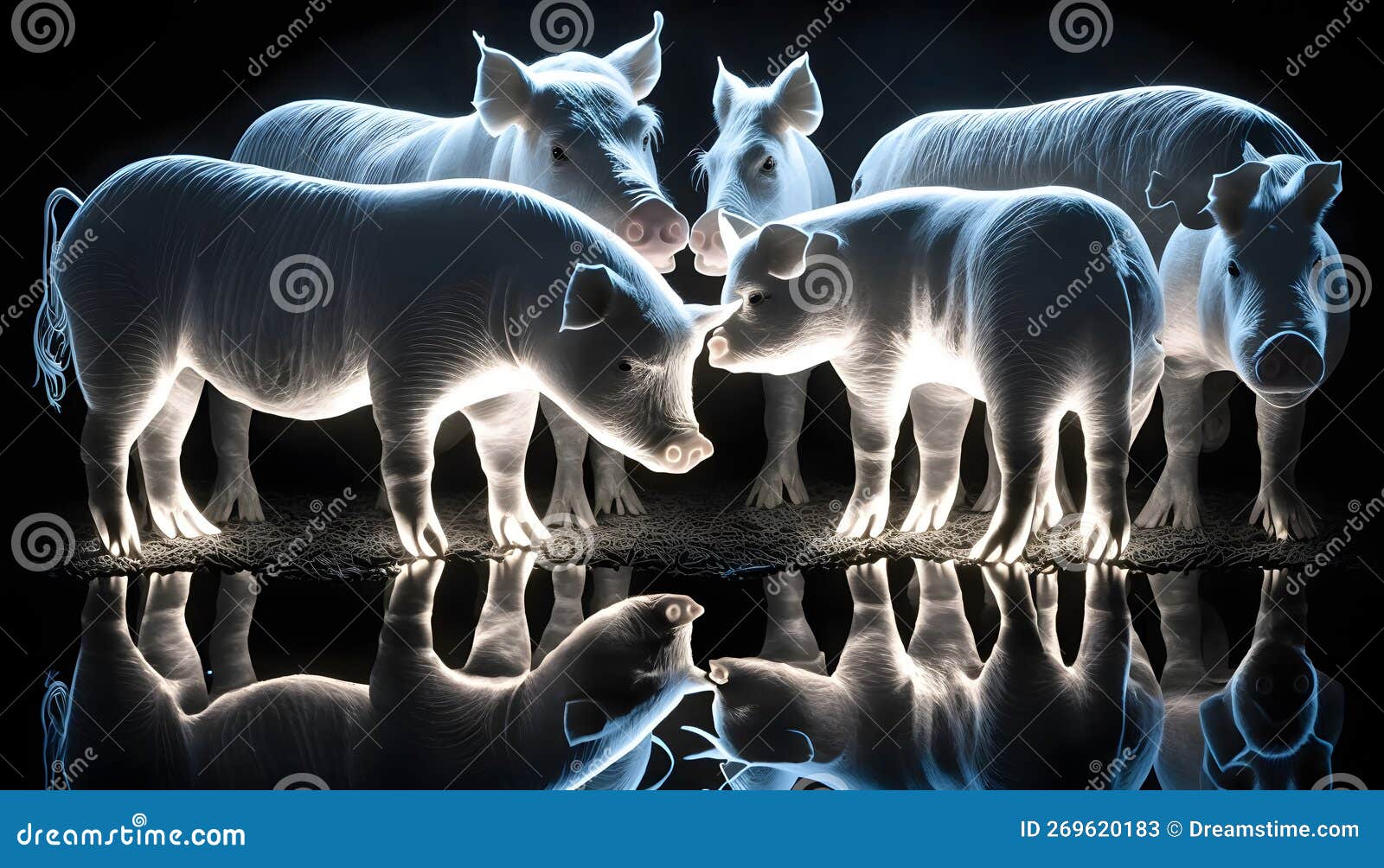 Translucent Pigs Created with Generative AI Technology Stock ...