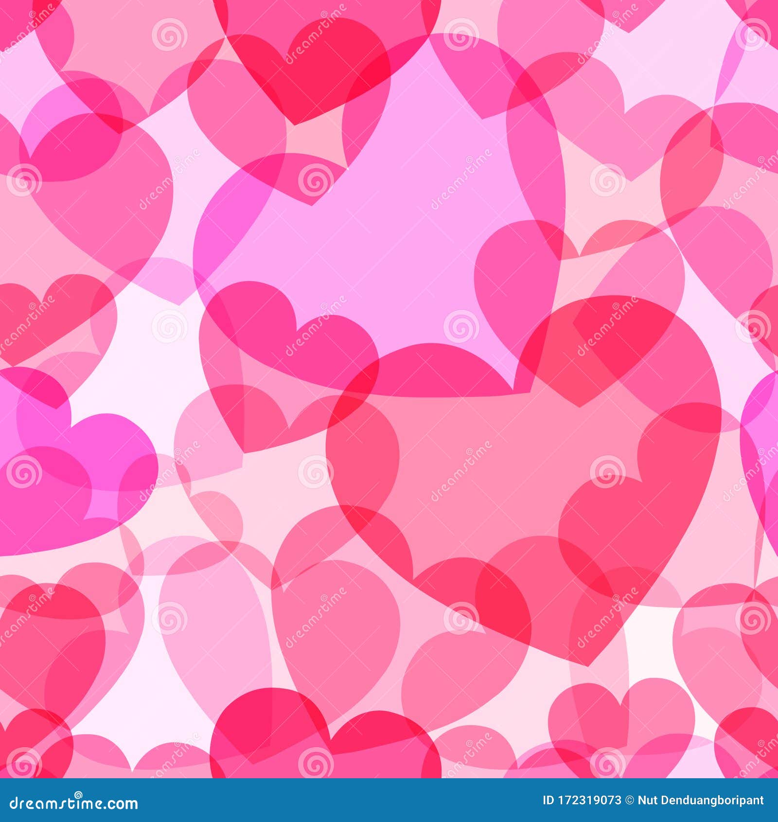 Translucent Pink Heart Seamless Pattern Stock Vector - Illustration of ...