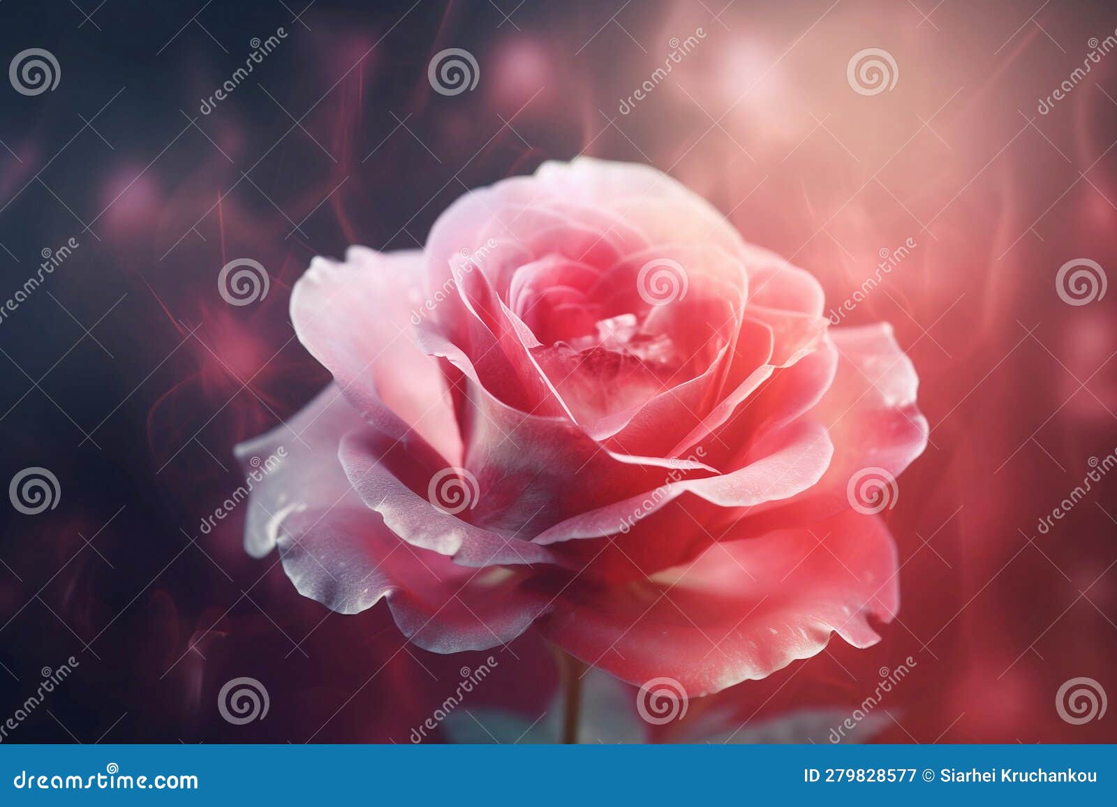 Translucent Pink Rose in Fog Close Up Stock Illustration - Illustration ...