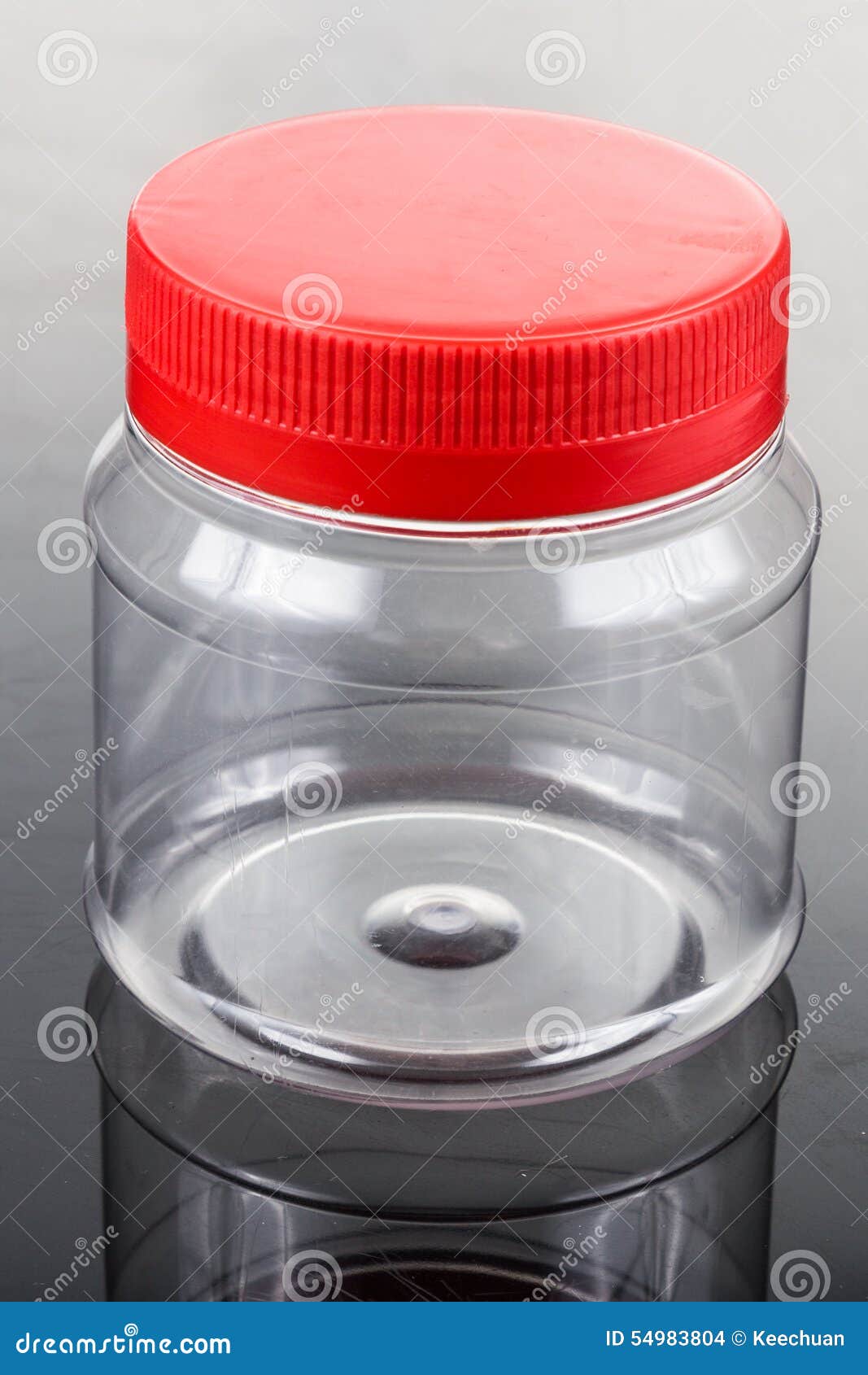 Translucent Plastic PVC Jar with Red Cover Stock Photo - Image of ...
