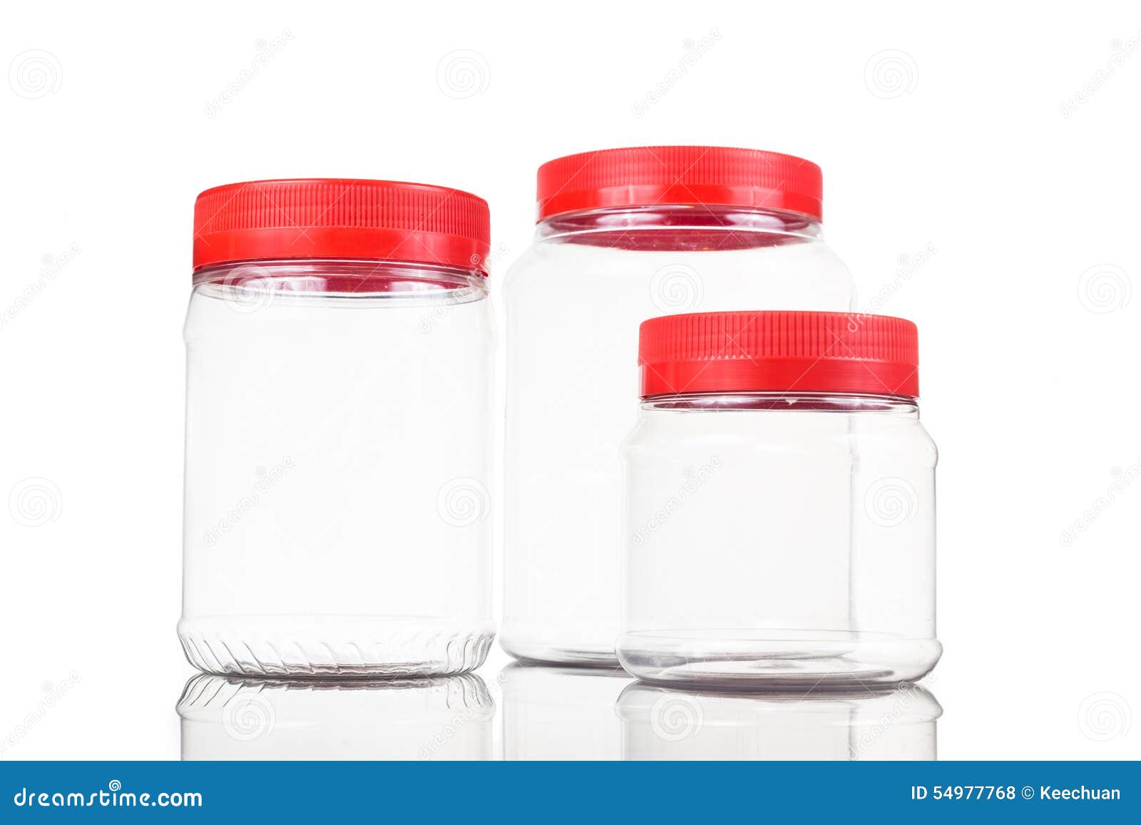 Translucent Plastic PVC Jar with Red Cover Isolated in White Stock ...