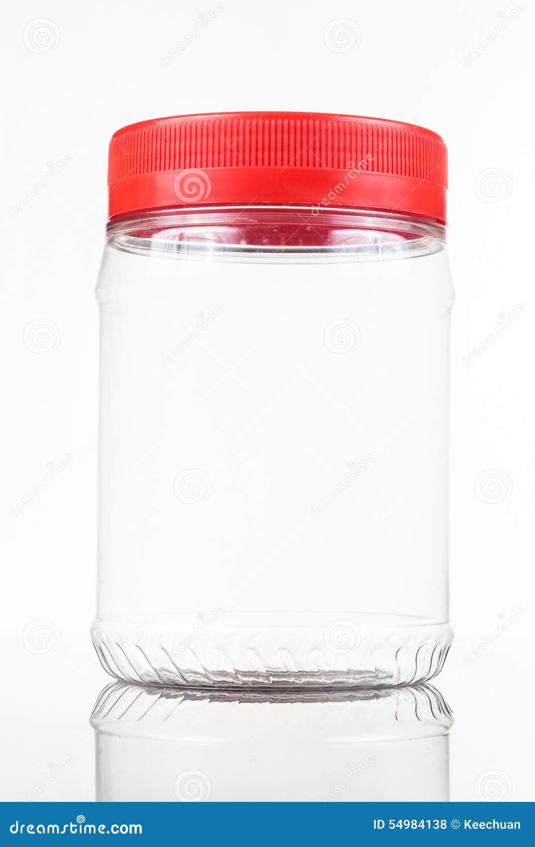 Translucent Plastic PVC Jar with Red Cover Isolated in White Stock ...