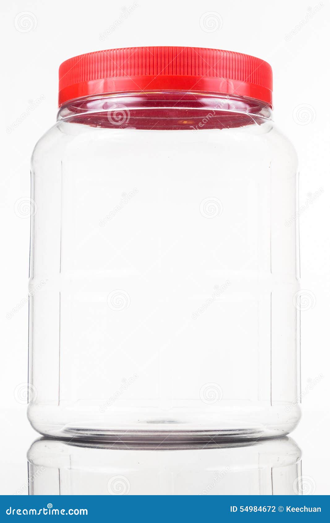 Translucent Plastic PVC Jar with Red Cover Isolated in White Stock ...
