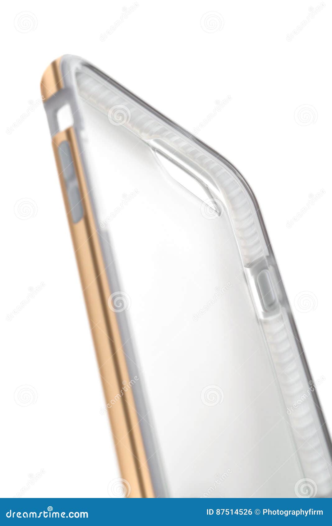 Translucent Plastic Smartphone Protective Case with Gold Lining Stock ...