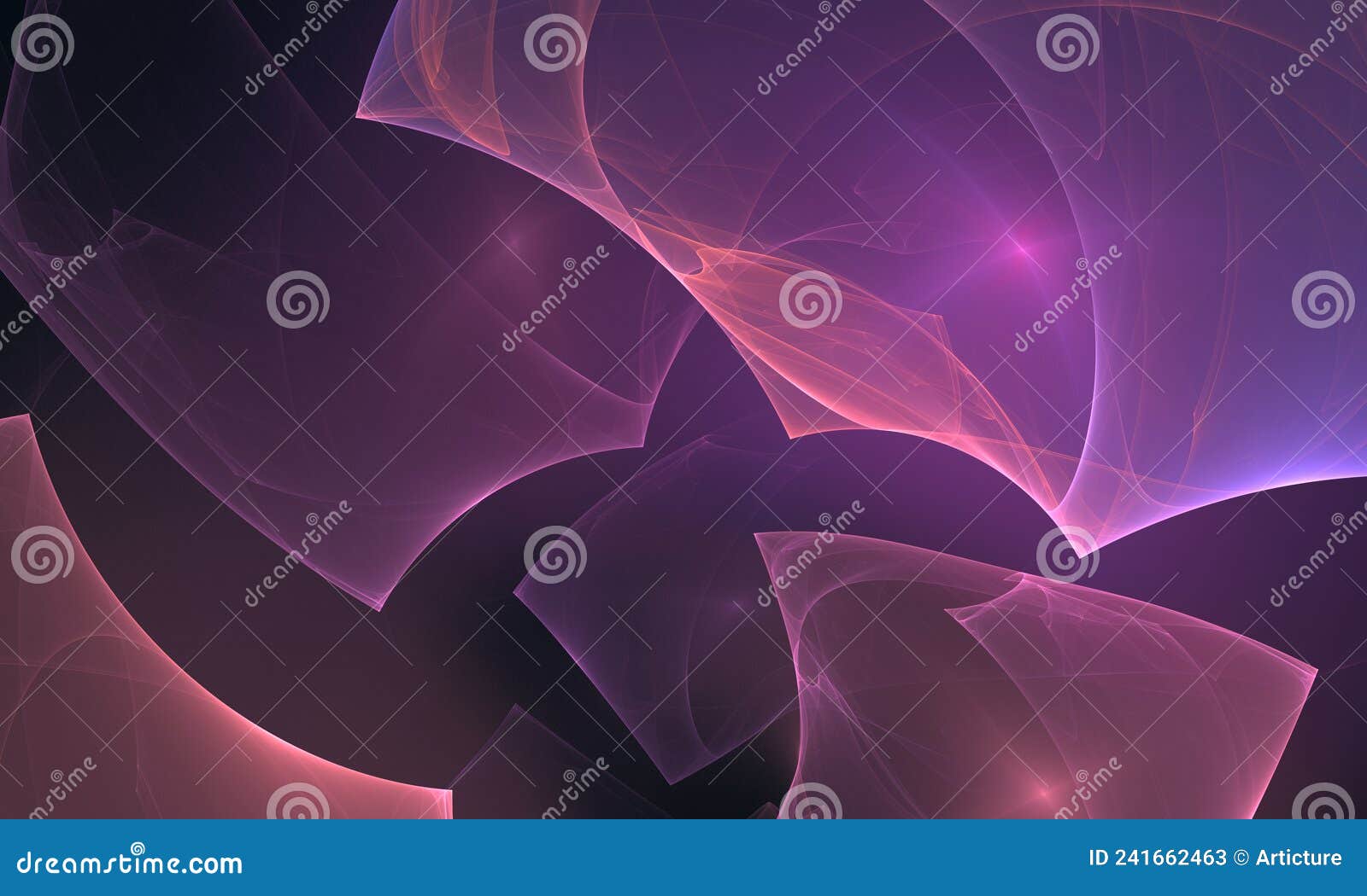 Translucent Purple Violet Elements, Particles or Fluids Moving in Deep ...
