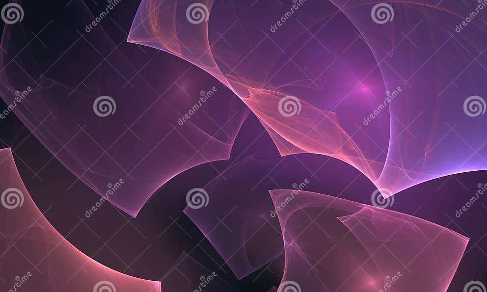 Translucent Purple Violet Elements, Particles or Fluids Moving in Deep ...