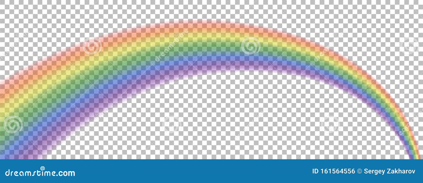 Translucent Rainbow Arcing from Afar To the Foreground. Isolated ...