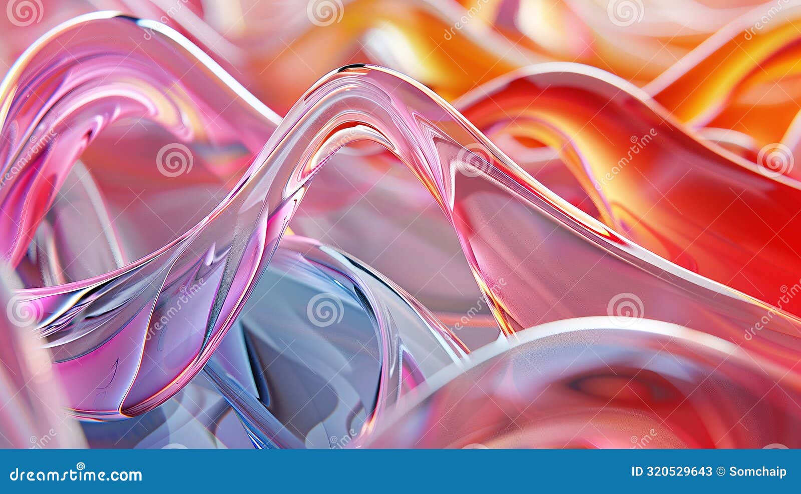 Translucent Rainbow Waves an Abstract Design Featuring Smooth Glass ...