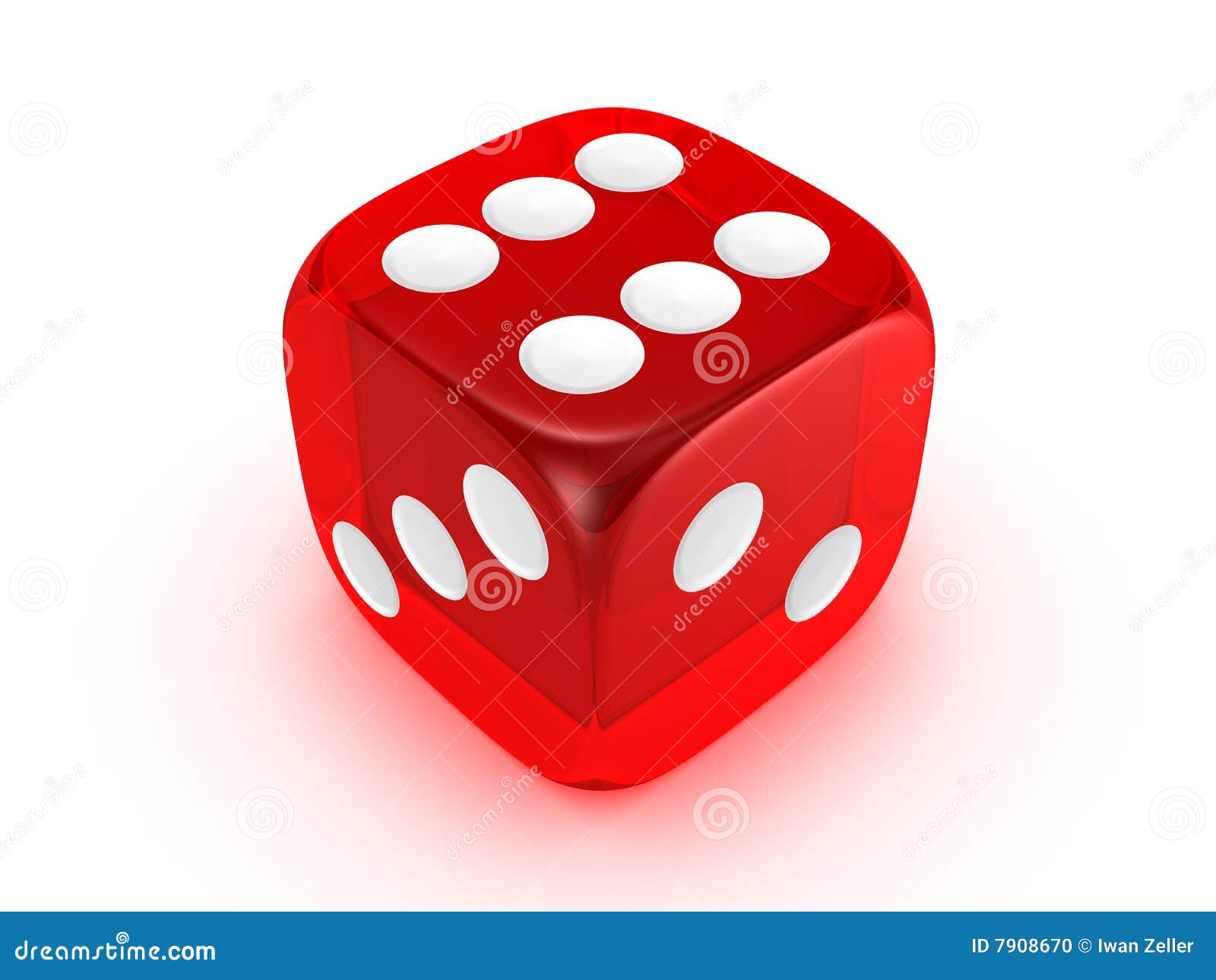 Translucent Red Dice on White Background Stock Illustration ...