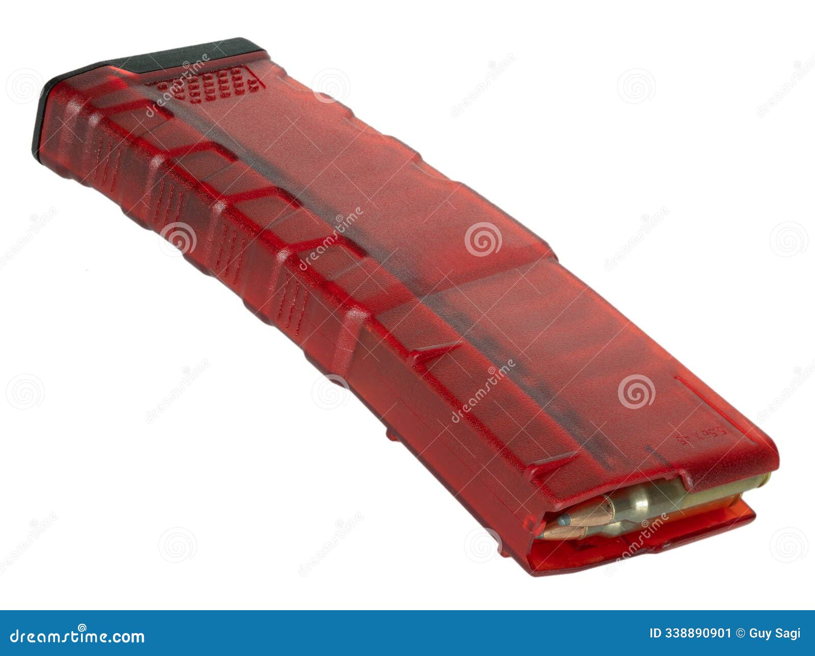 Translucent and Red High Capacity Assault Rifle Magazine Stock Image ...