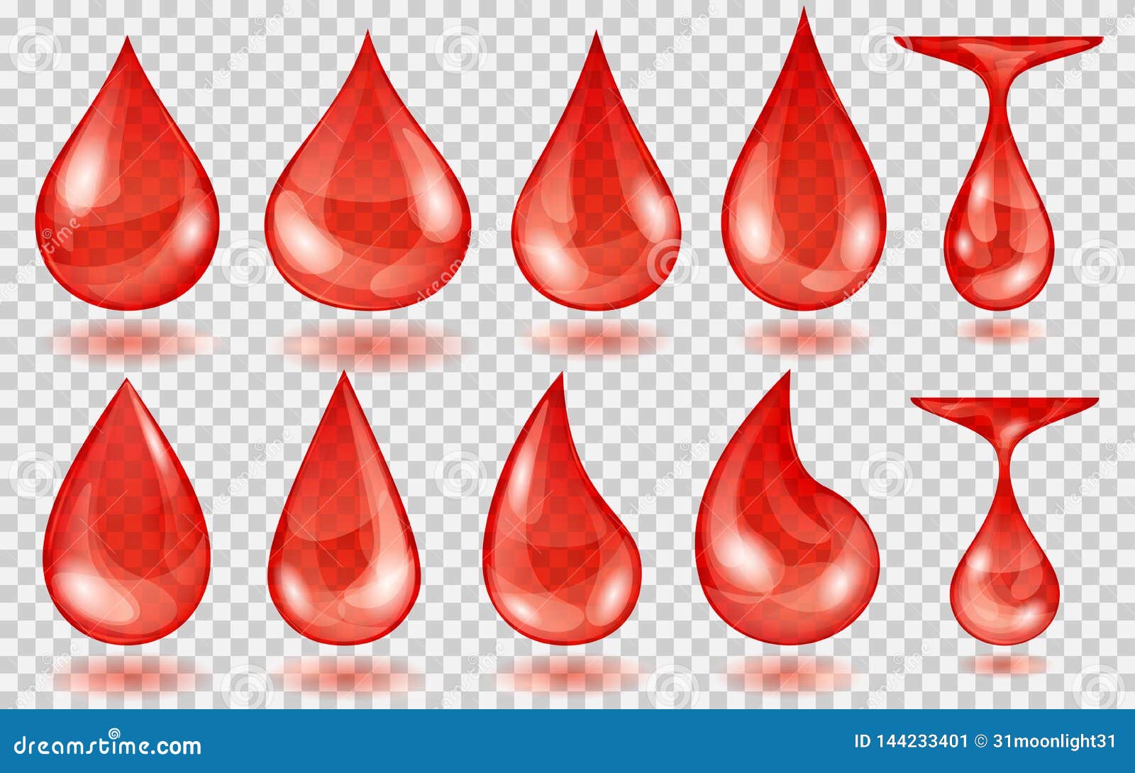 Translucent Red Water Drops Stock Vector - Illustration of natural ...