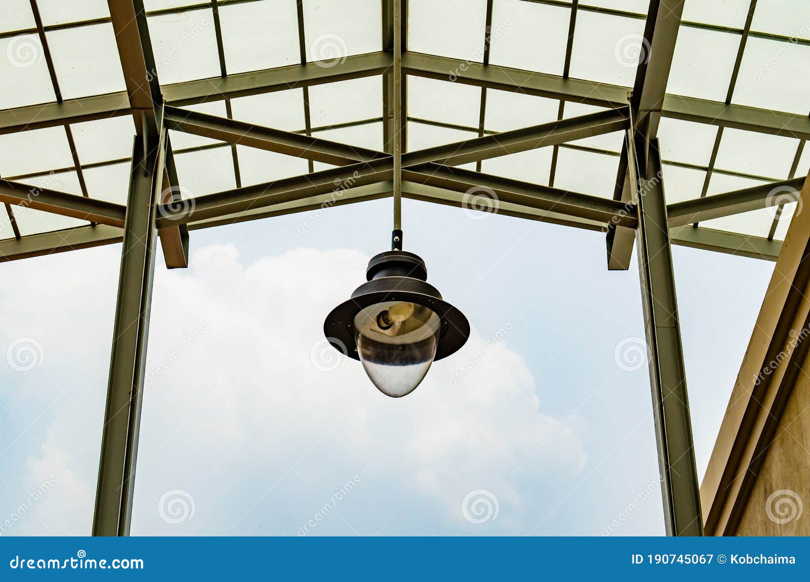 Translucent Roof or Skylight Roof with Lamp Stock Image - Image of ...