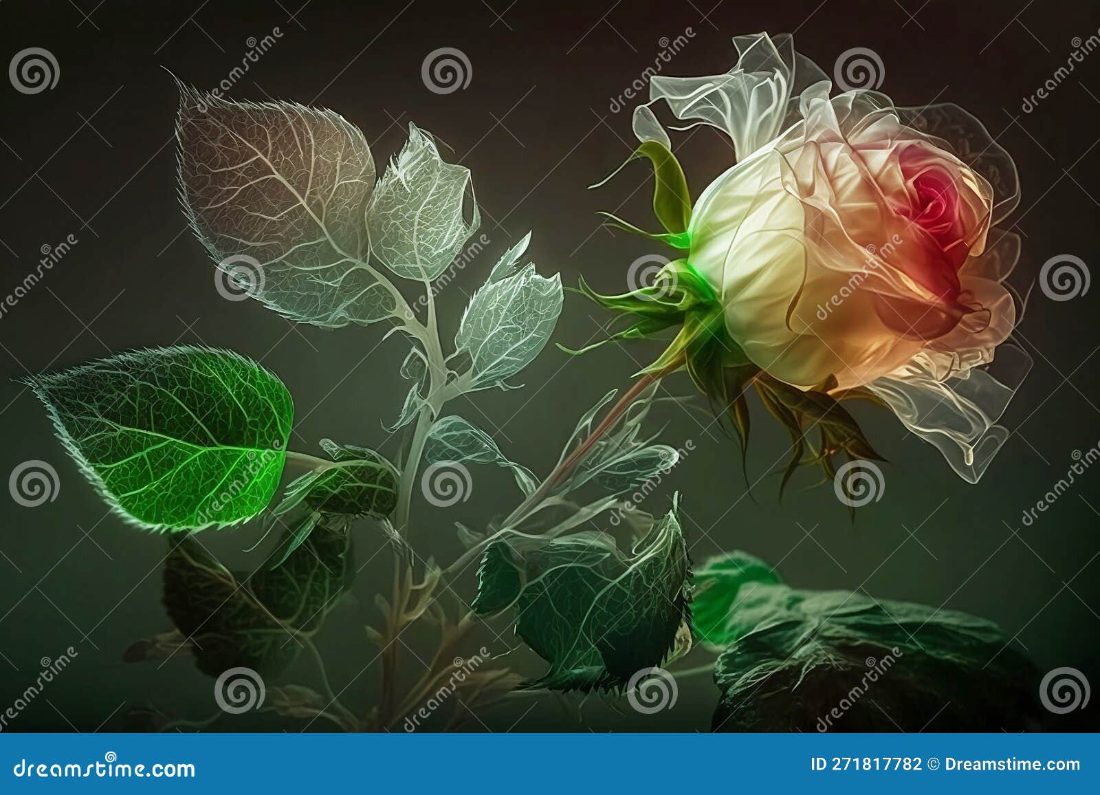 Translucent Rose on Dark Background Stock Illustration - Illustration ...