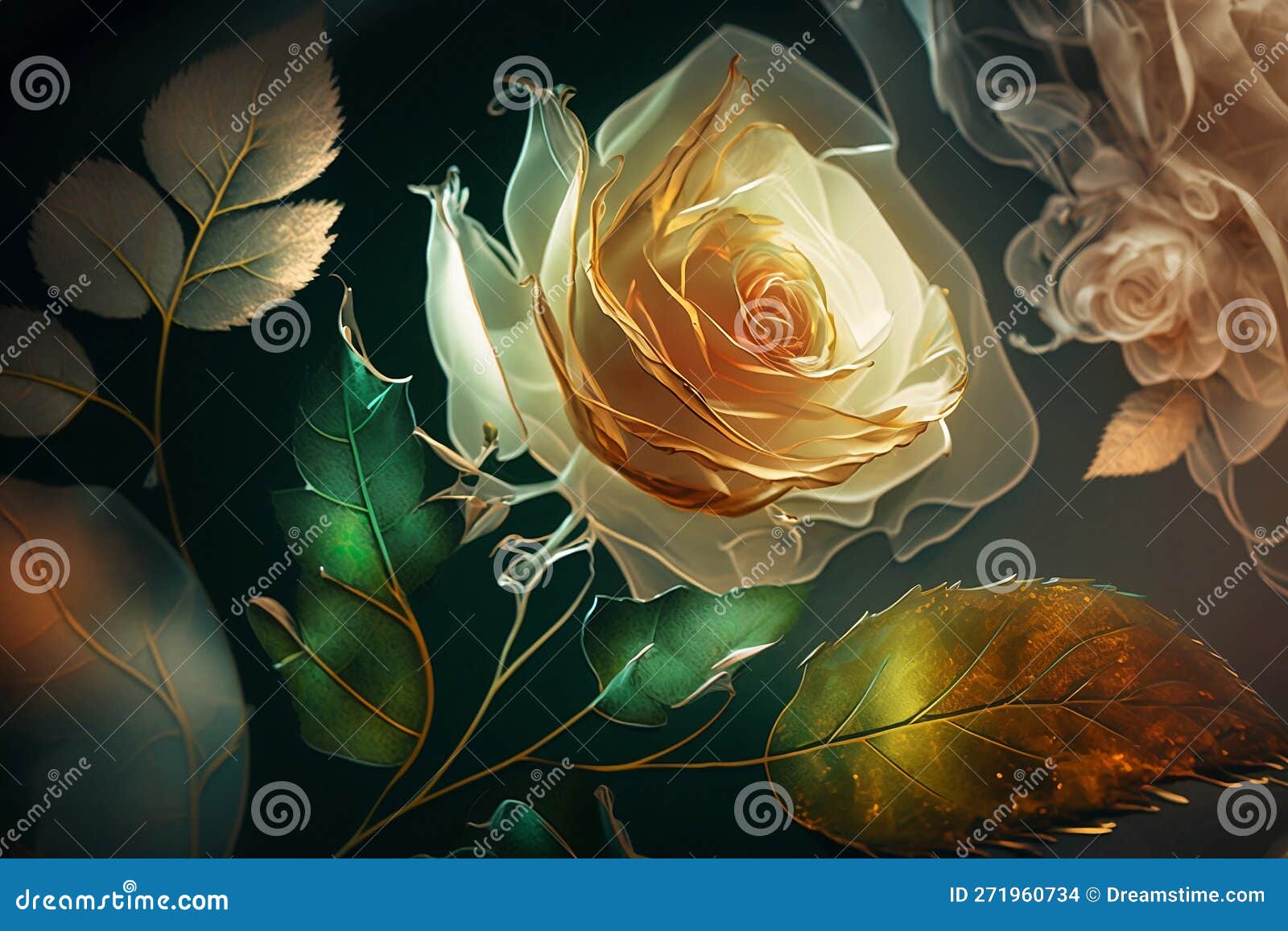 Translucent Rose on Dark Background Stock Illustration - Illustration ...
