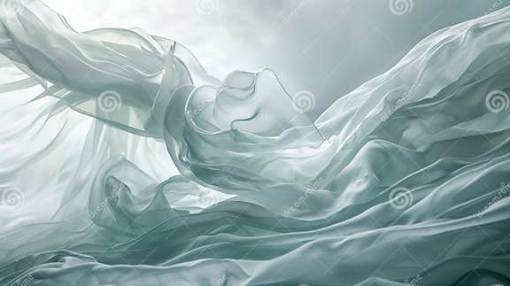 An almost Translucent Sheet of Cloth Waves and Dips Mimicking the Fluid ...